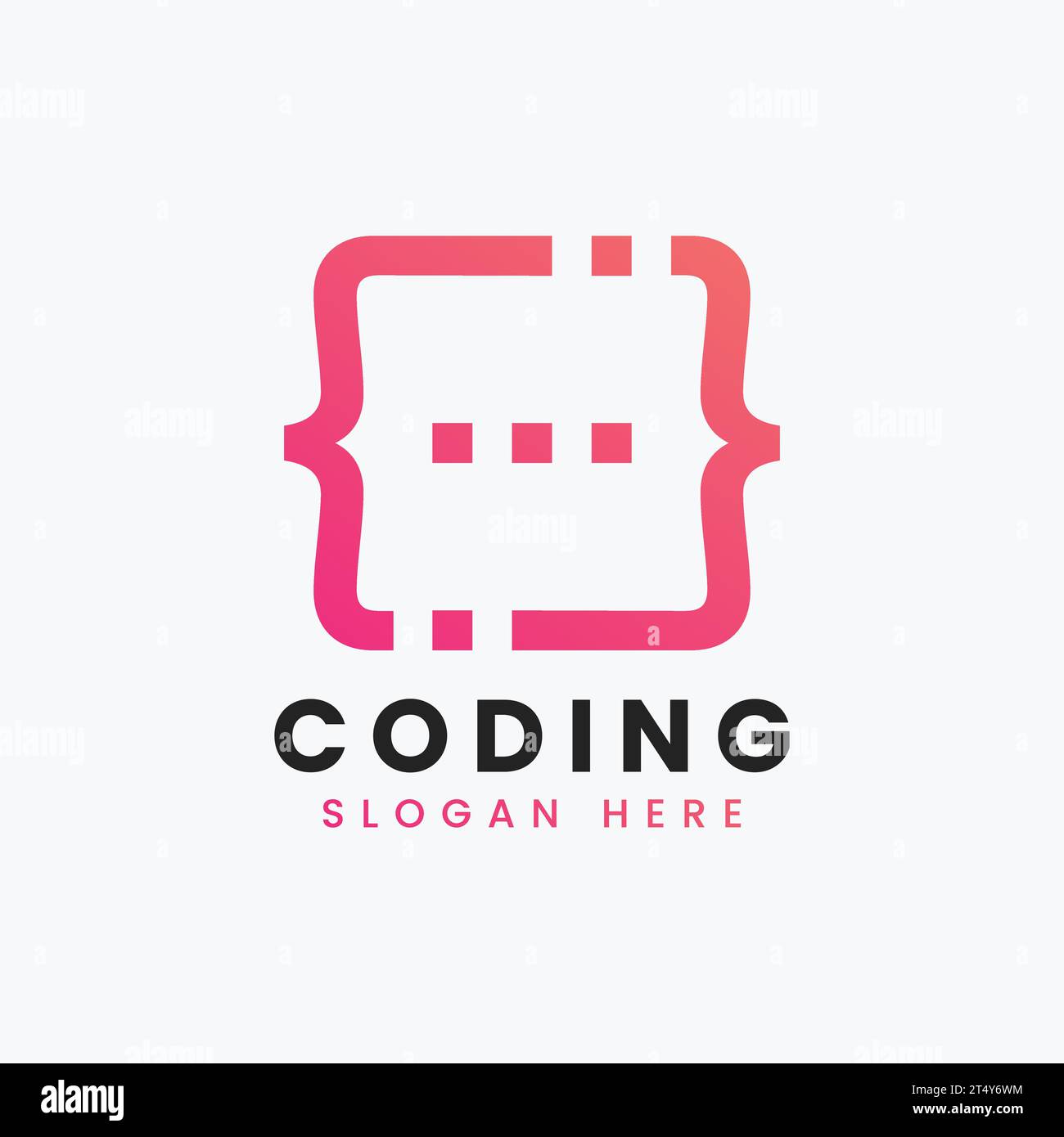 Modern computer programming coding logo design Vector Image Stock ...