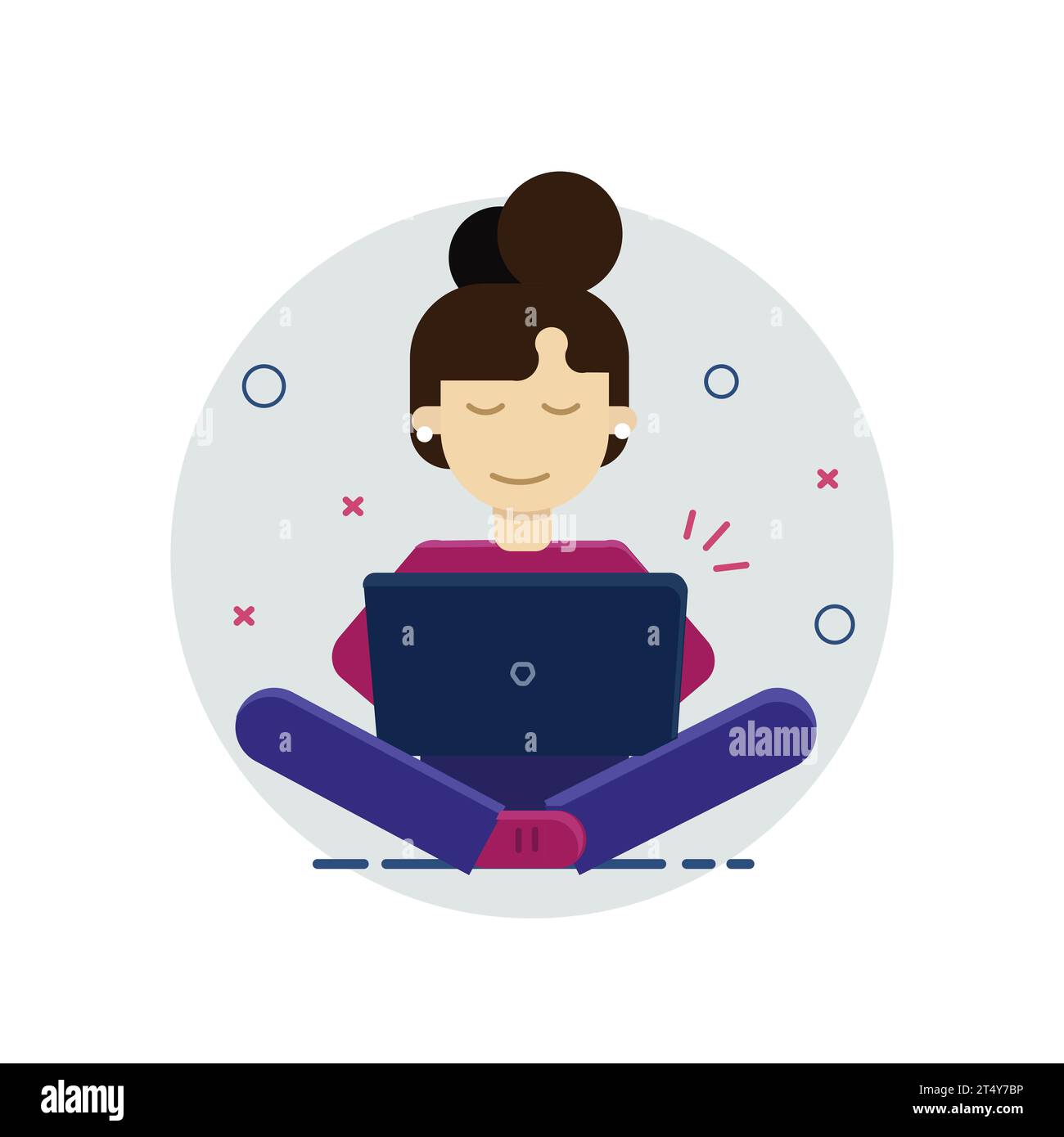 Vector woman laptop hi-res stock photography and images - Alamy