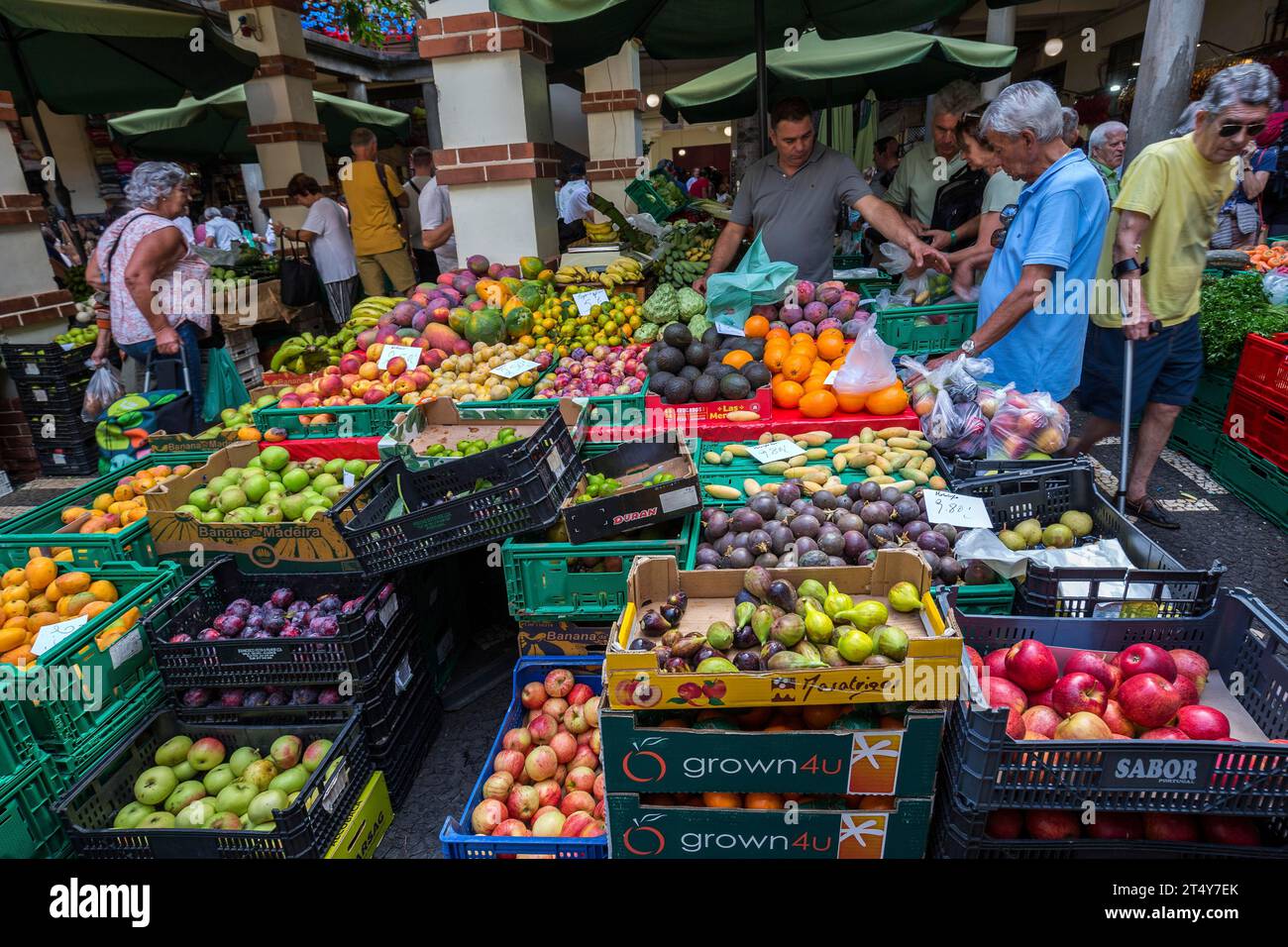 Exotic fruit stall, market, indoor market, Mercado dos Lavradores ...