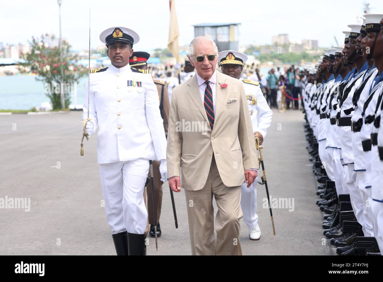 King Charles III, as Captain General of the Royal Marines, views the ...