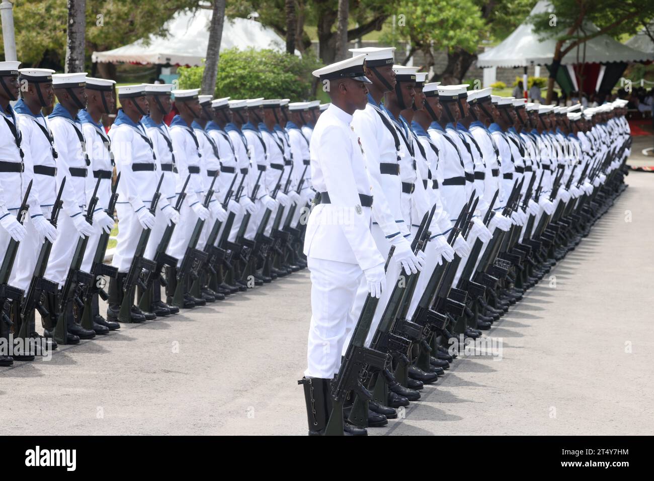 King Charles III, as Captain General of the Royal Marines, views the ...
