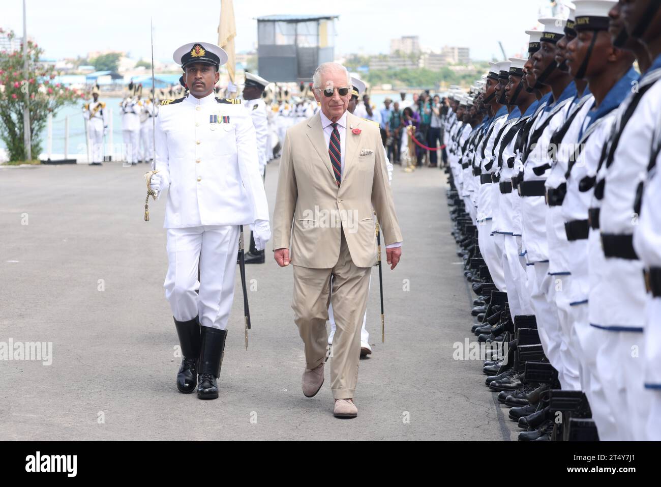 King Charles III, as Captain General of the Royal Marines, views the ...