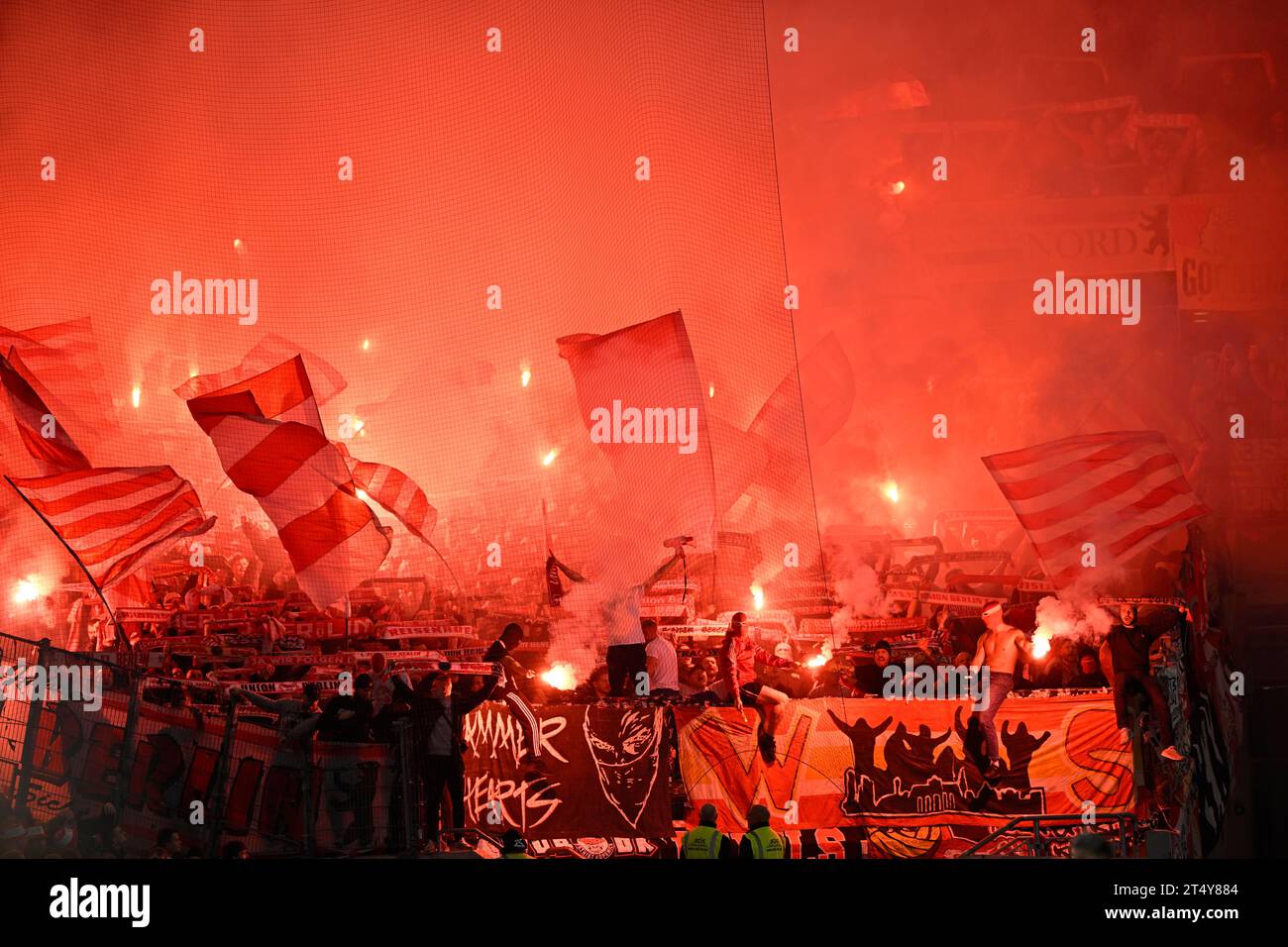 DFB Cup, Bengalos, pyrotechnics, pyro, fireworks, fan block, fans, fan ...