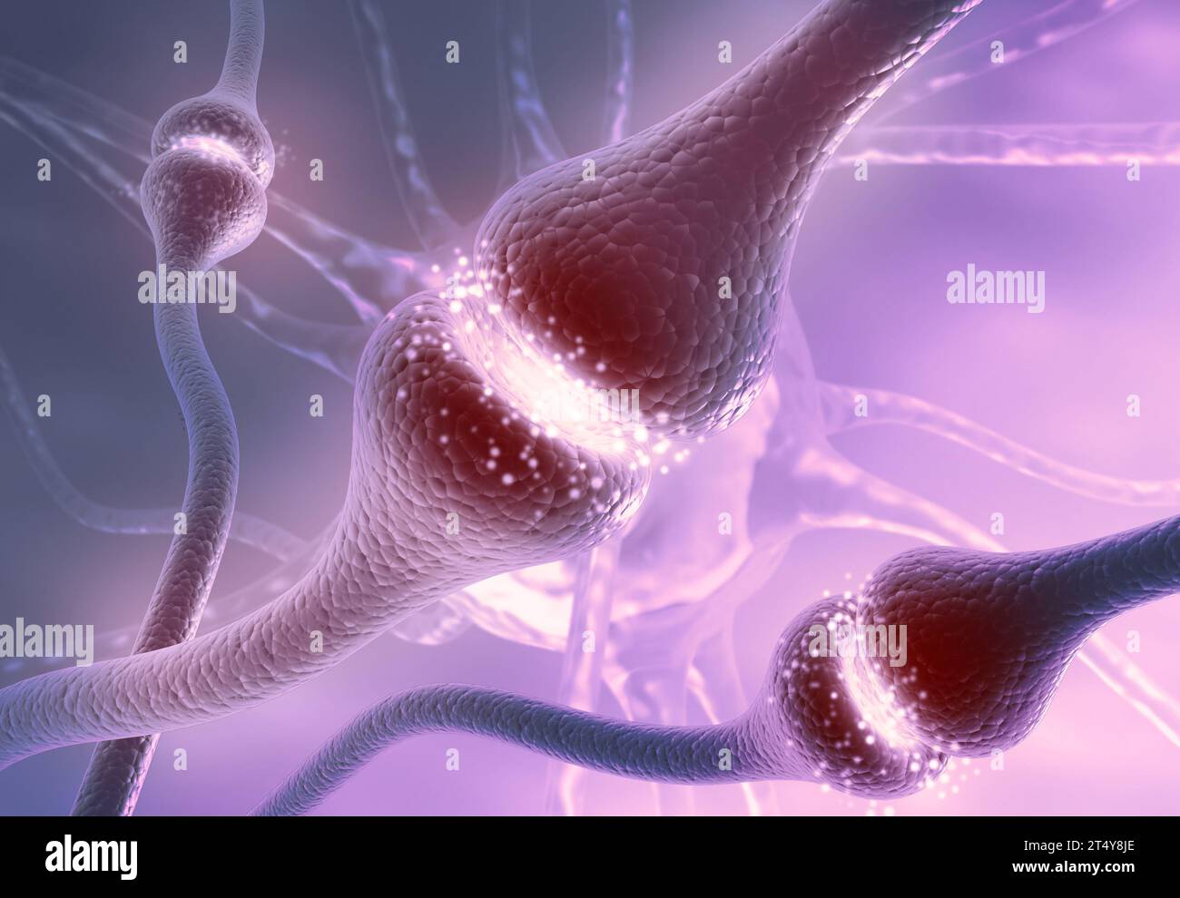 Neuron cells sending electrical chemical signals. 3d illustration Stock Photo - Alamy