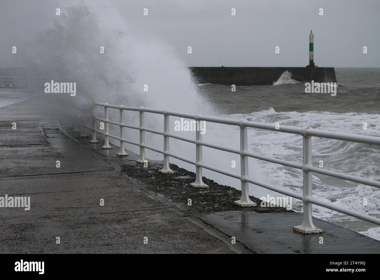 Aberystwyth Wales UK weather 2nd November 2023 . Storm Ciaran hits west ...