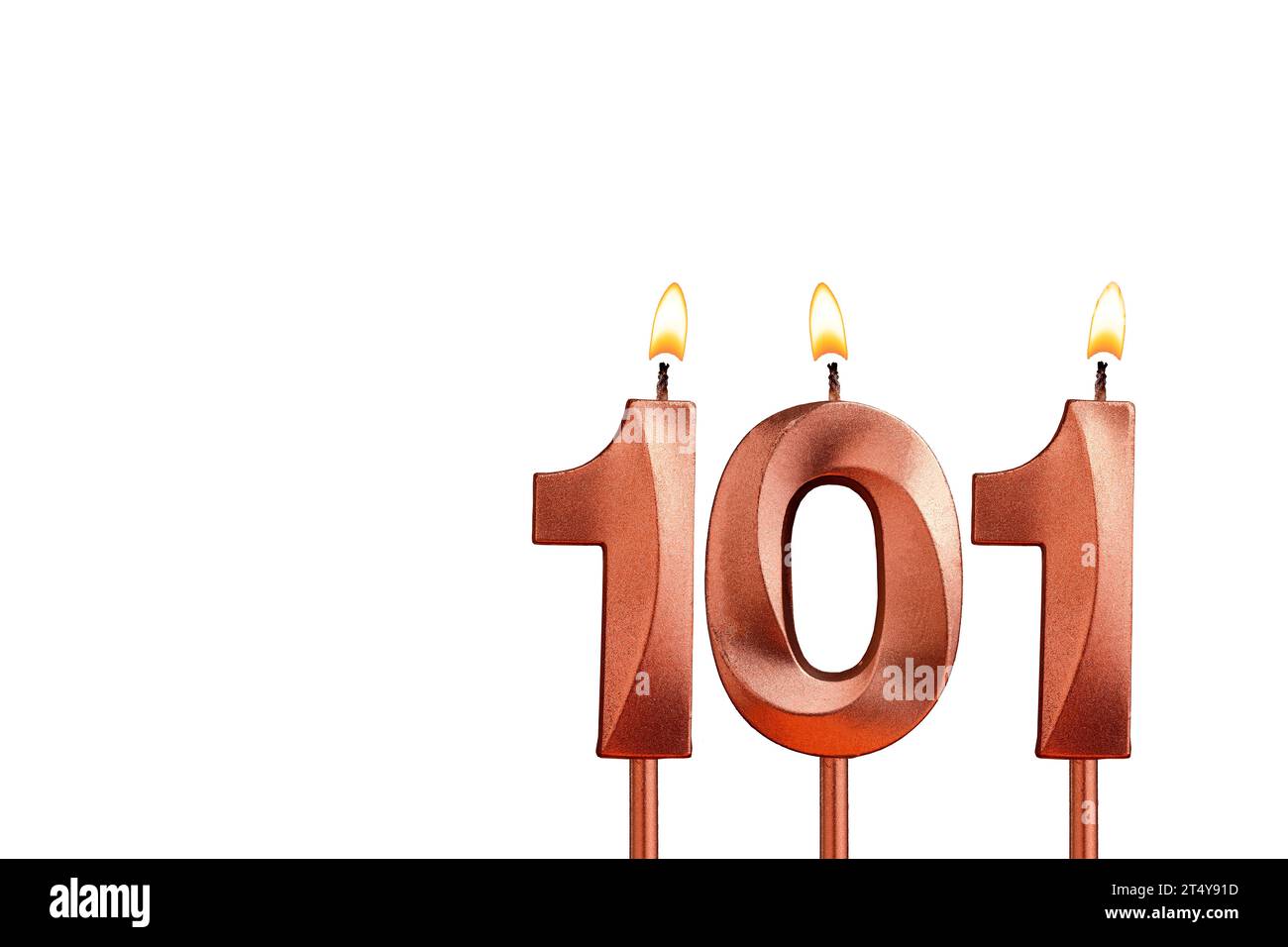 Birthday candle number 101 on white background Stock Photo - Alamy