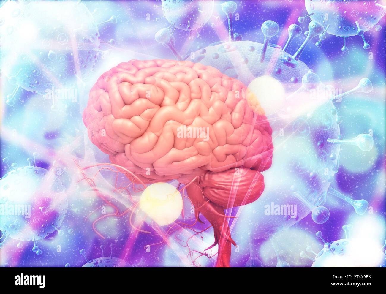 Human brain electrical signal. 3d illustration Stock Photo - Alamy