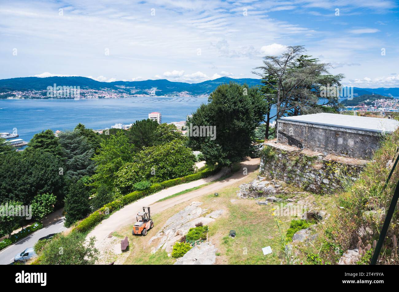 The view from the hill in Parque Monte del Castro, park located on a ...