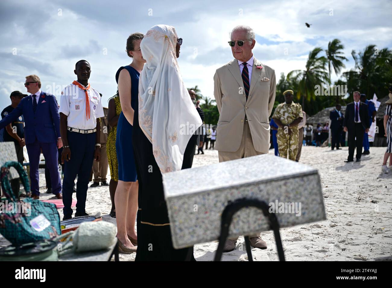 King Charles III speaks to recipients of the Mombasa Plastics Prize ...
