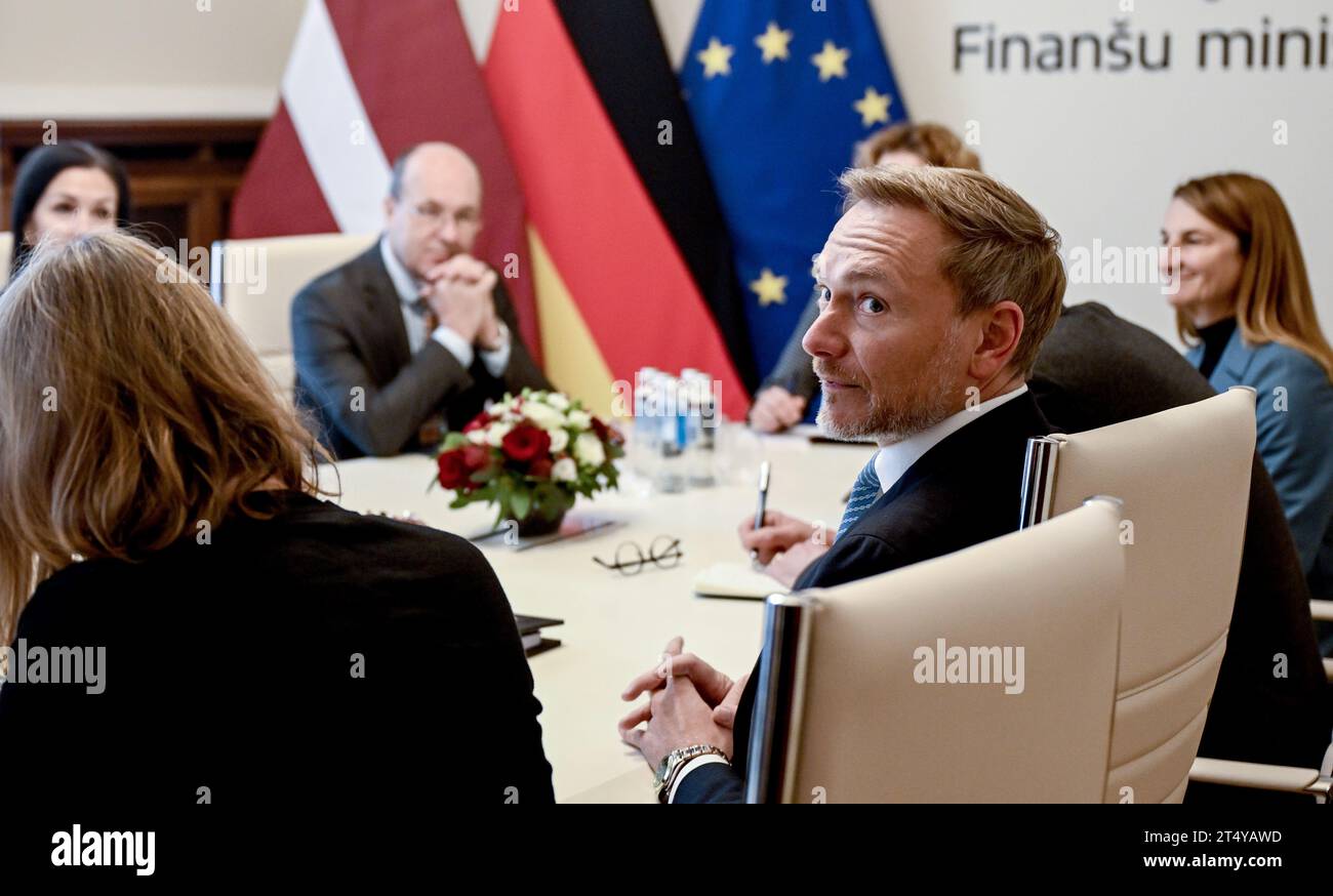 Riga, Latvia. 02nd Nov, 2023. Christian Lindner (FDP), Federal Minister ...