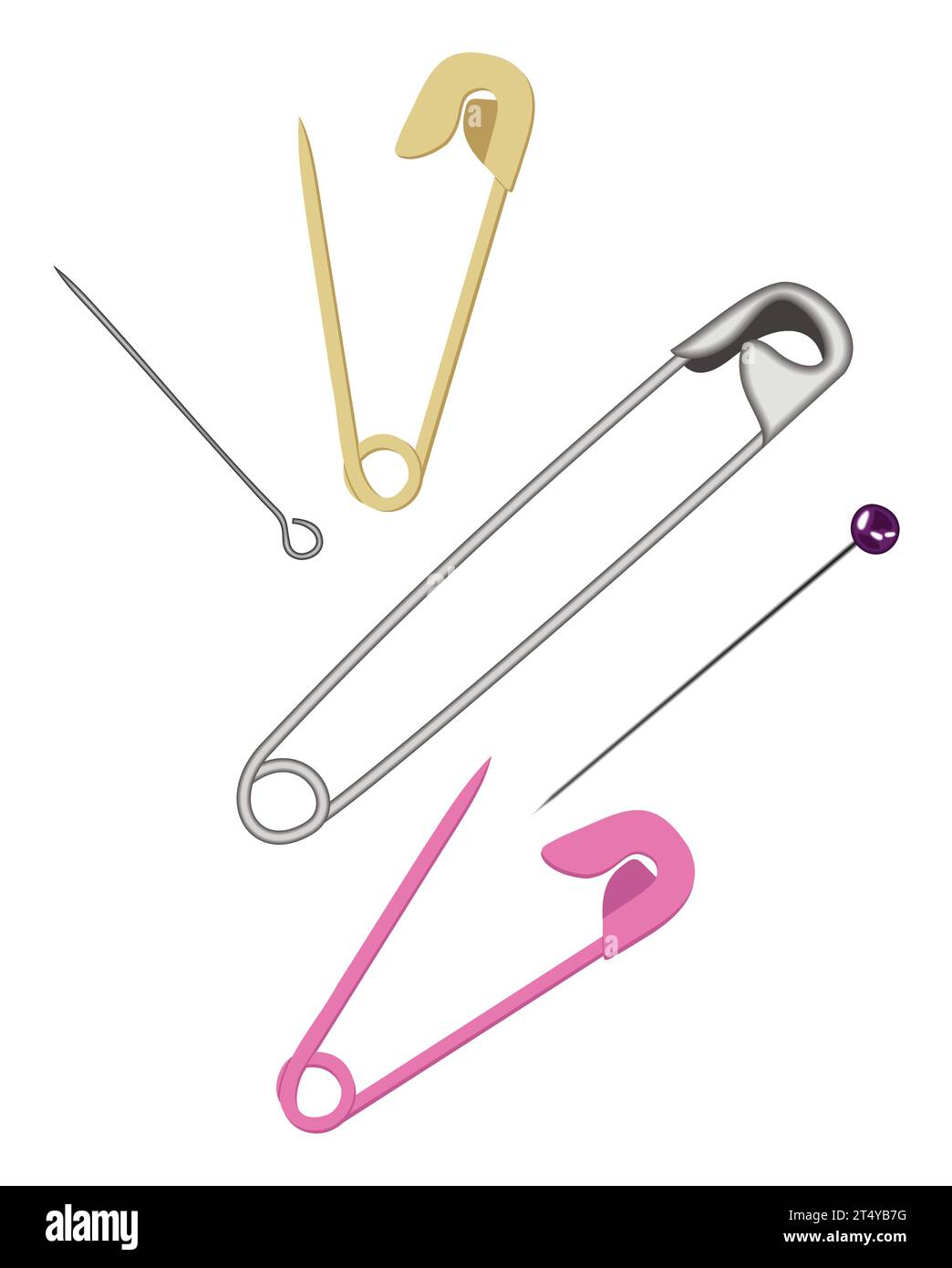 Gold pins Cut Out Stock Images & Pictures - Alamy