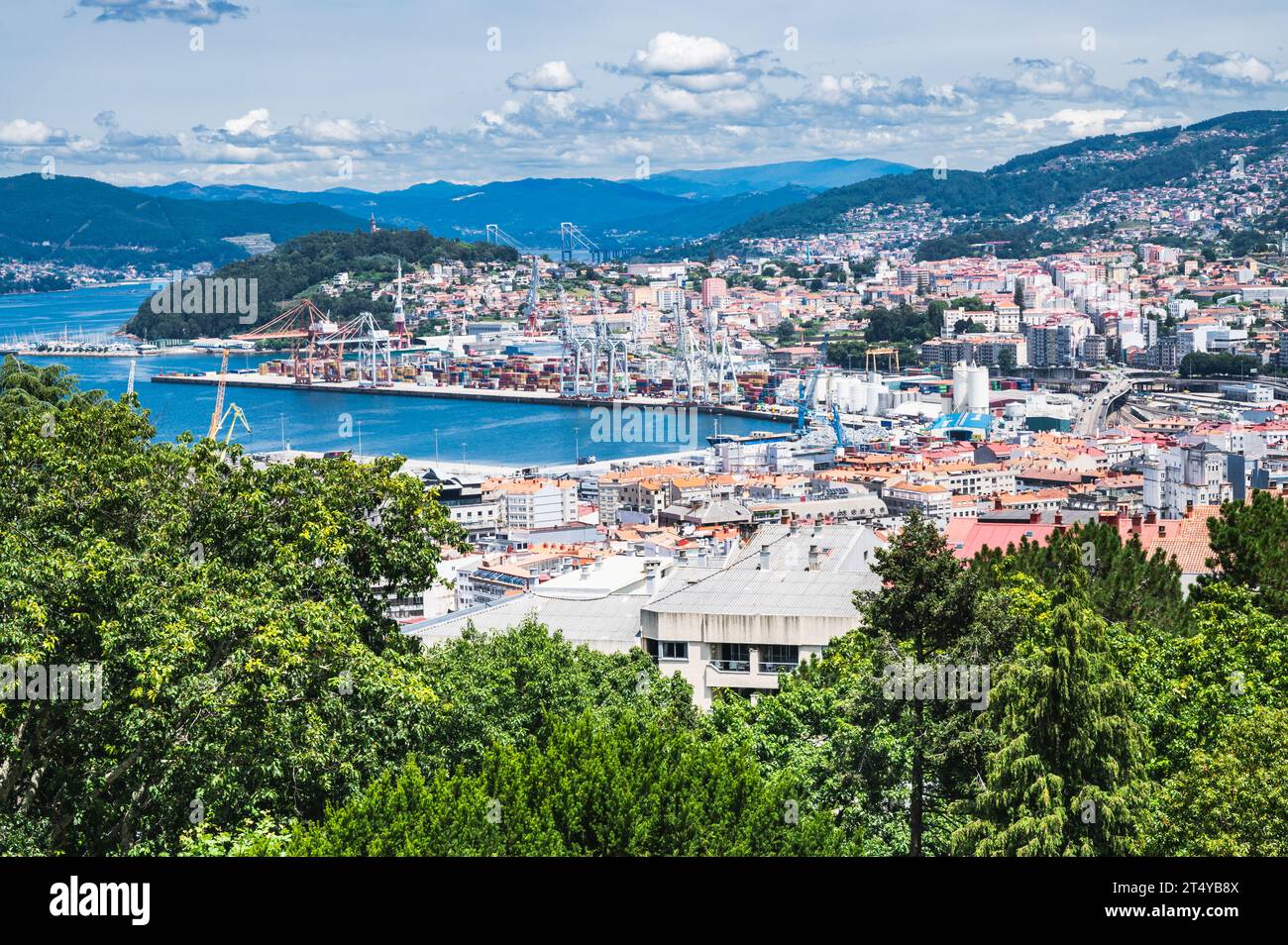 The view from the hill in Parque Monte del Castro, park located on a ...