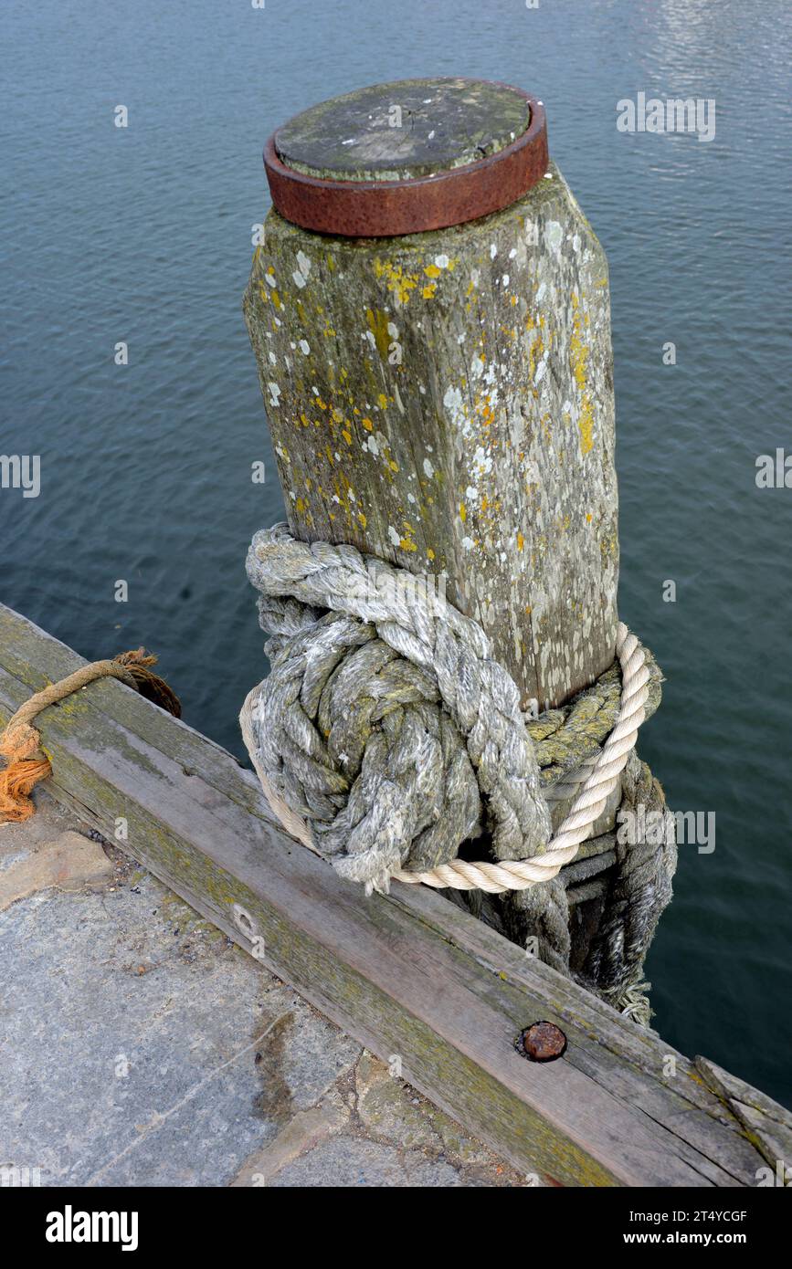 Nets, ropes, lobster pots on West Bay harbour Stock Photo - Alamy