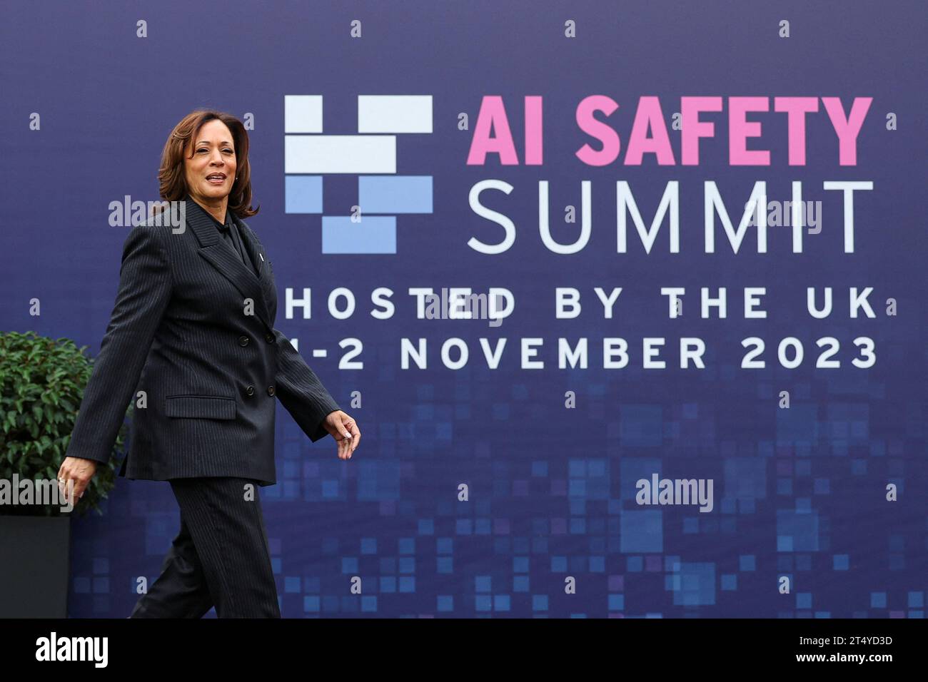 US Vice-President Kamala Harris, during the AI safety summit, the first ...