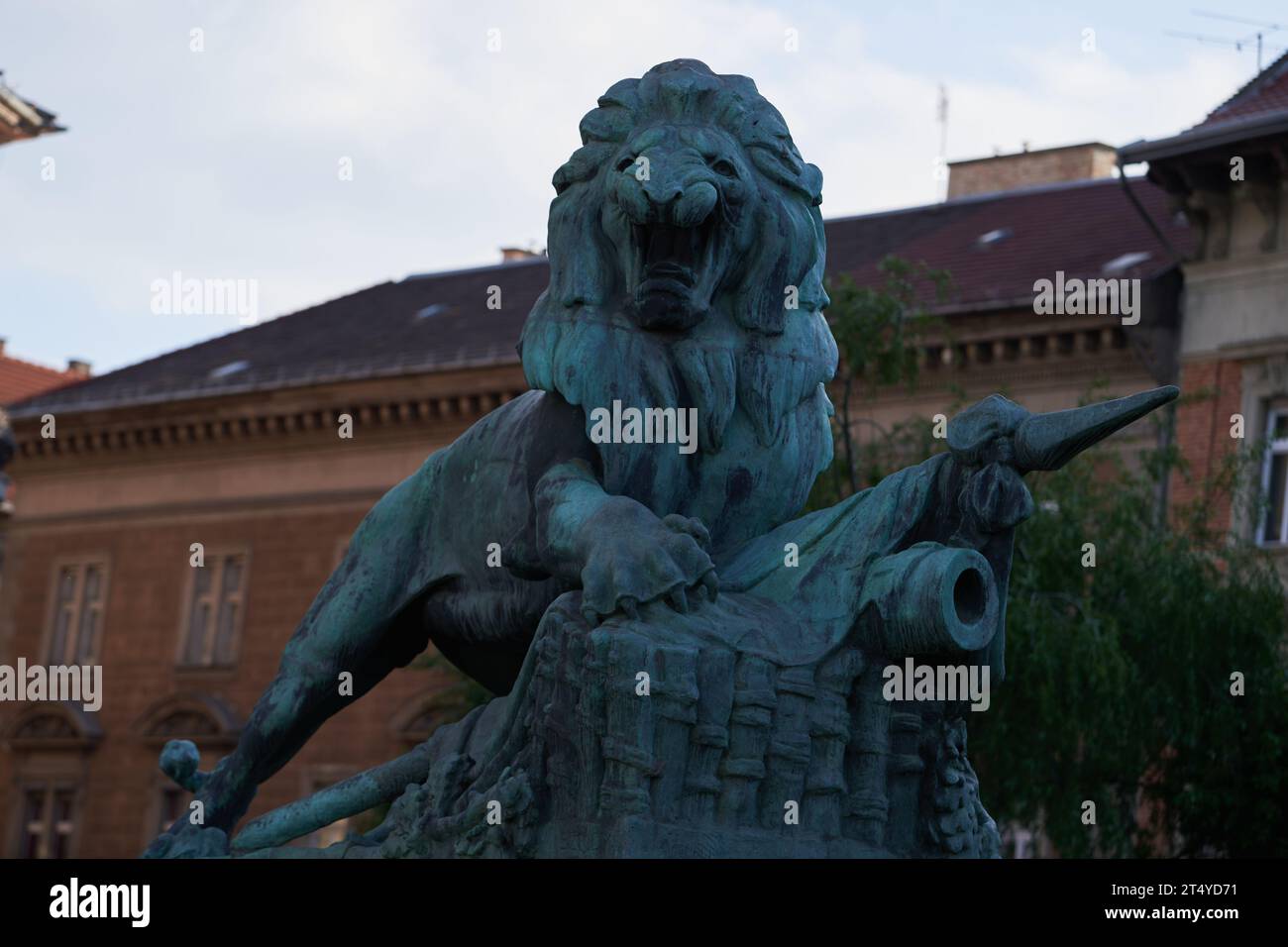 Bronze lion statue dedicated to the Przemysl Fort Victims (known as the ...