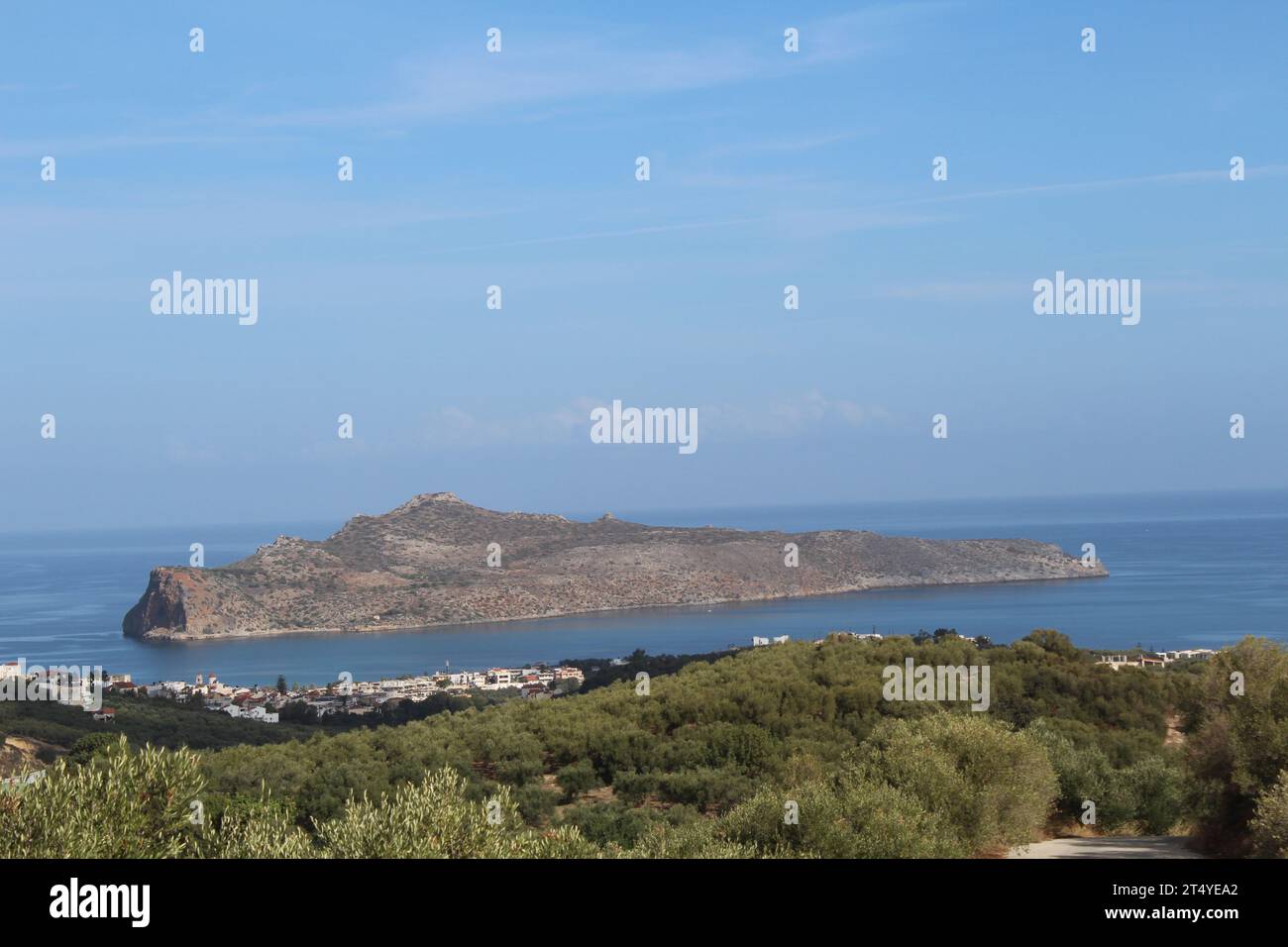Walking in Crete - View towards Agioi Theodoroi island off the coast at ...