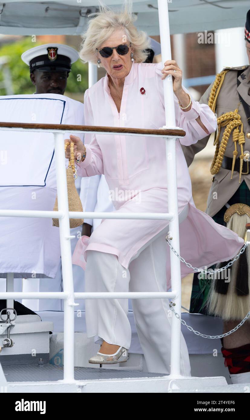 Queen Camilla during a visit to Mtongwe Naval Base in Mombasa, for a ...