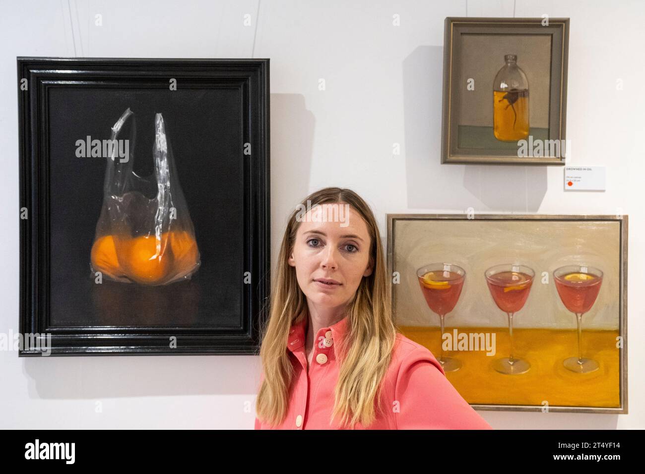 London, UK. 2 November 2023. Contemporary artist Florence Houston with ...