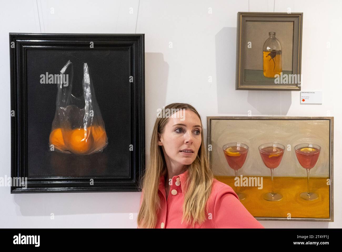 London, UK. 2 November 2023. Contemporary artist Florence Houston with ...