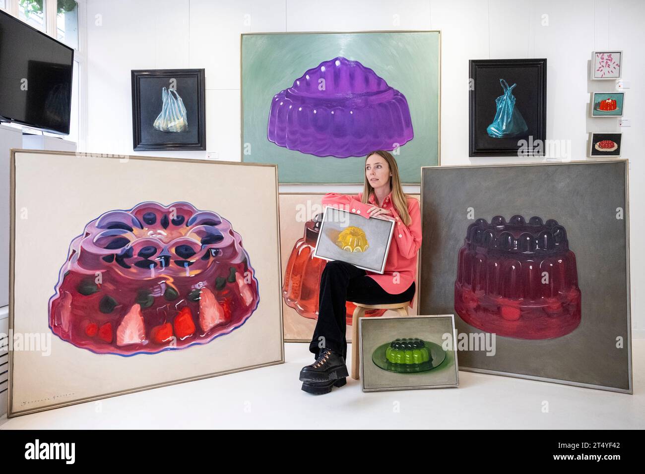 London, UK. 2 November 2023. Contemporary artist Florence Houston with ...