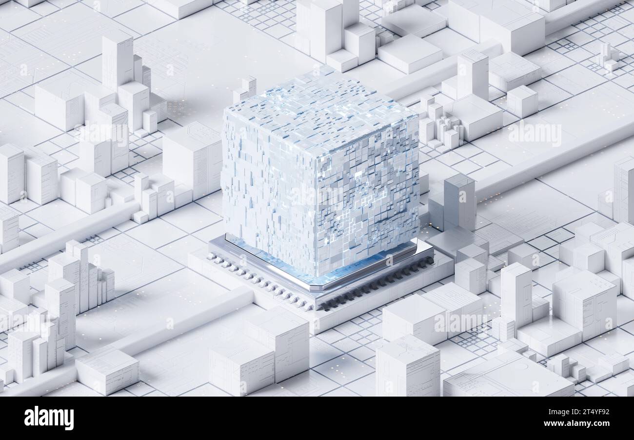 Technology circuit board and core, 3d rendering. 3D illustration Stock Photo - Alamy