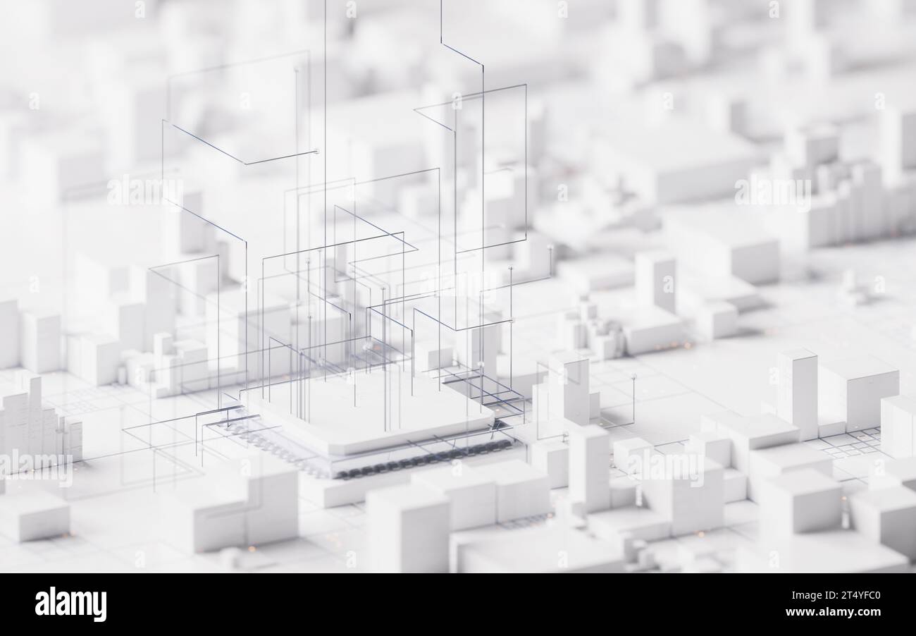 Technology circuit board and core, 3d rendering. 3D illustration Stock ...
