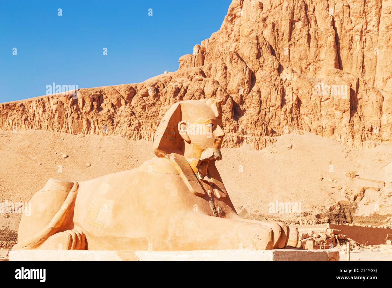 Sphinx guarding the Temple of Queen Hatshepsut. Luxor, Egypt – October ...