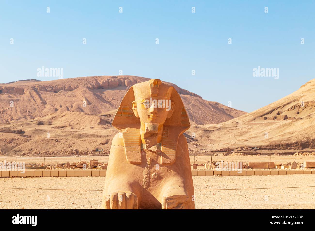 Sphinx guarding the Temple of Queen Hatshepsut. Luxor, Egypt – October ...