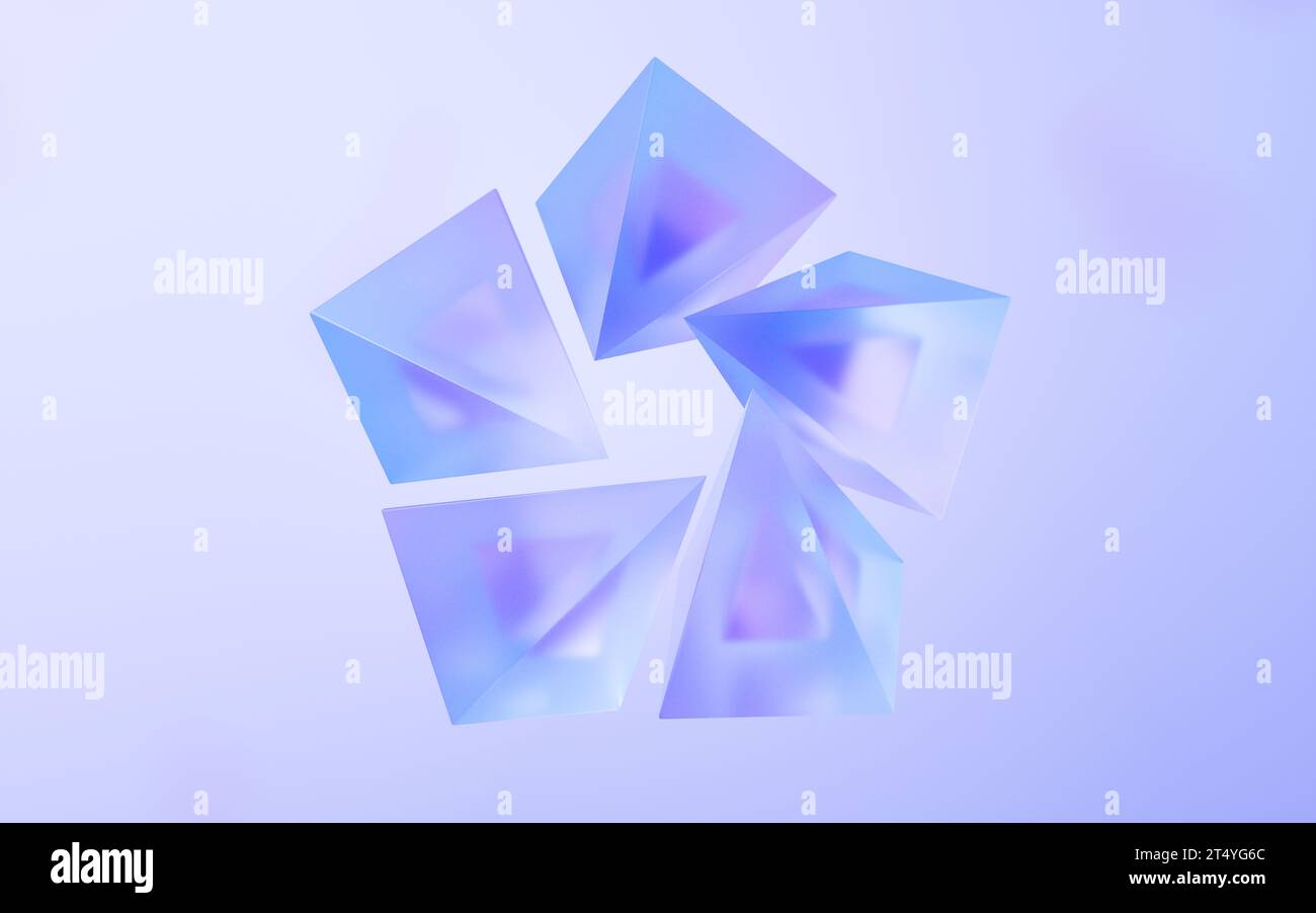 Transparent glass geometry, 3d rendering. 3D illustration Stock Photo ...