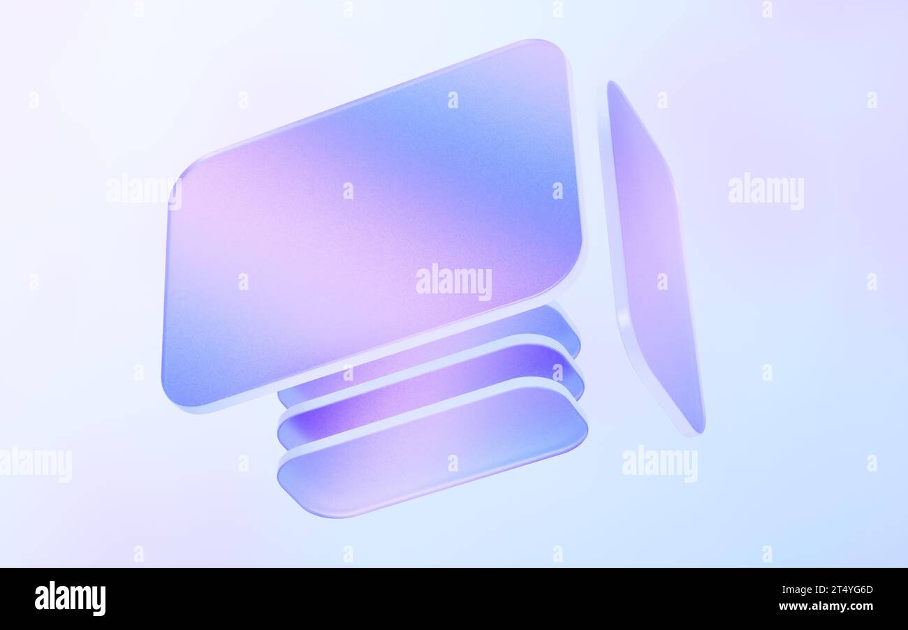 Transparent glass with gradient colors, 3d rendering. 3D illustration ...