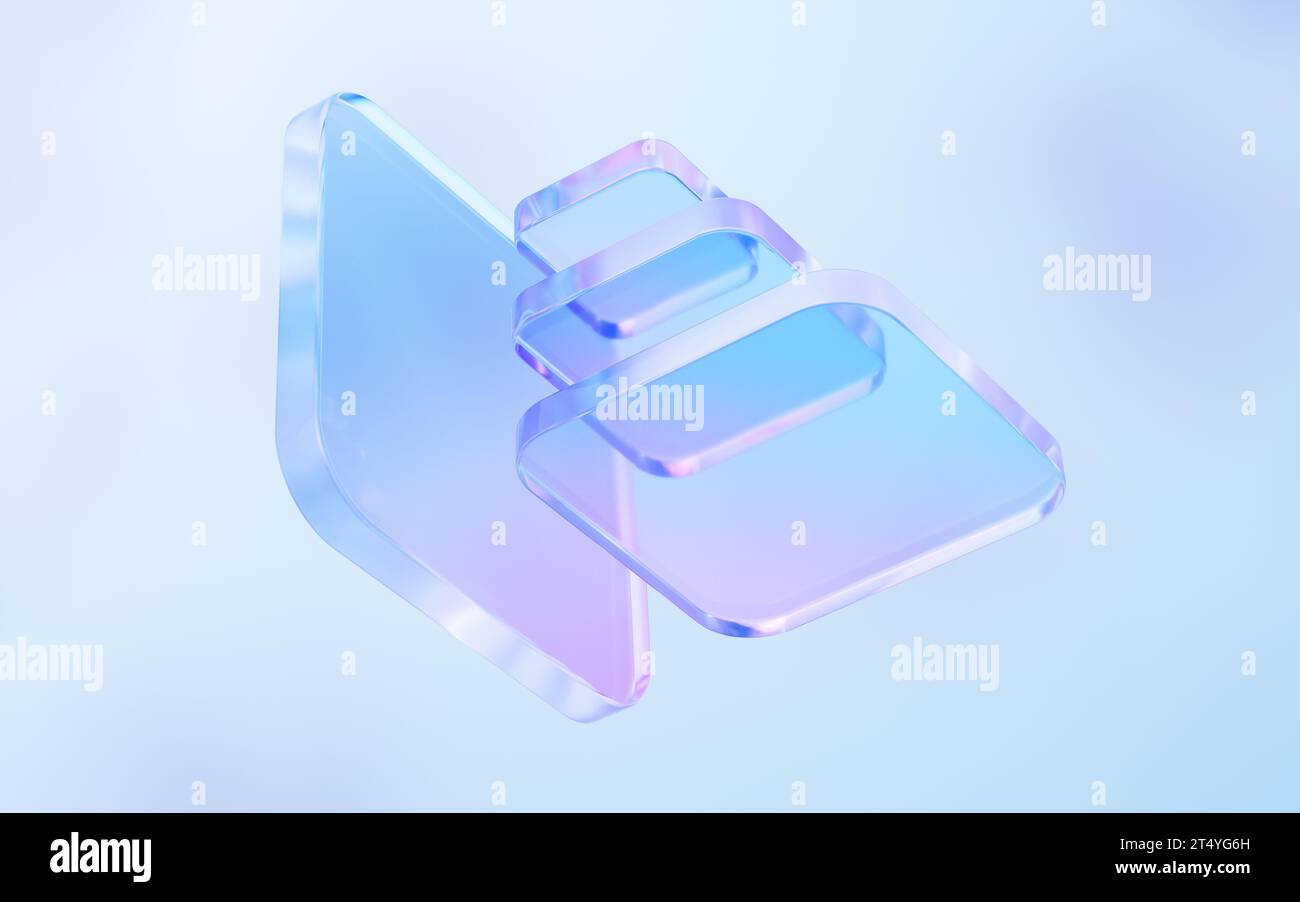 Transparent glass with gradient colors, 3d rendering. 3D illustration ...