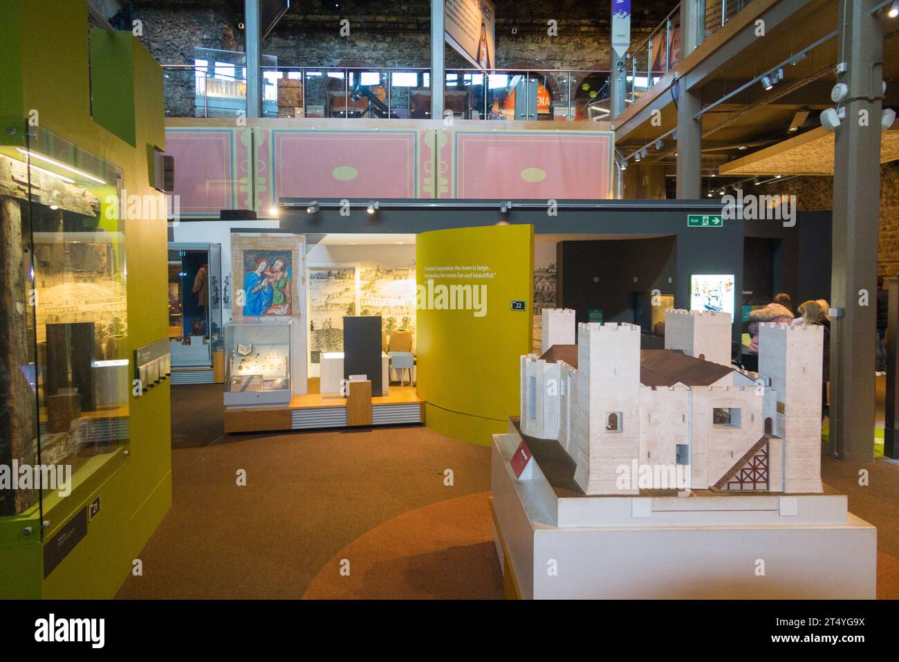 Interior display inside Colchester Castle, with Norman medieval period ...