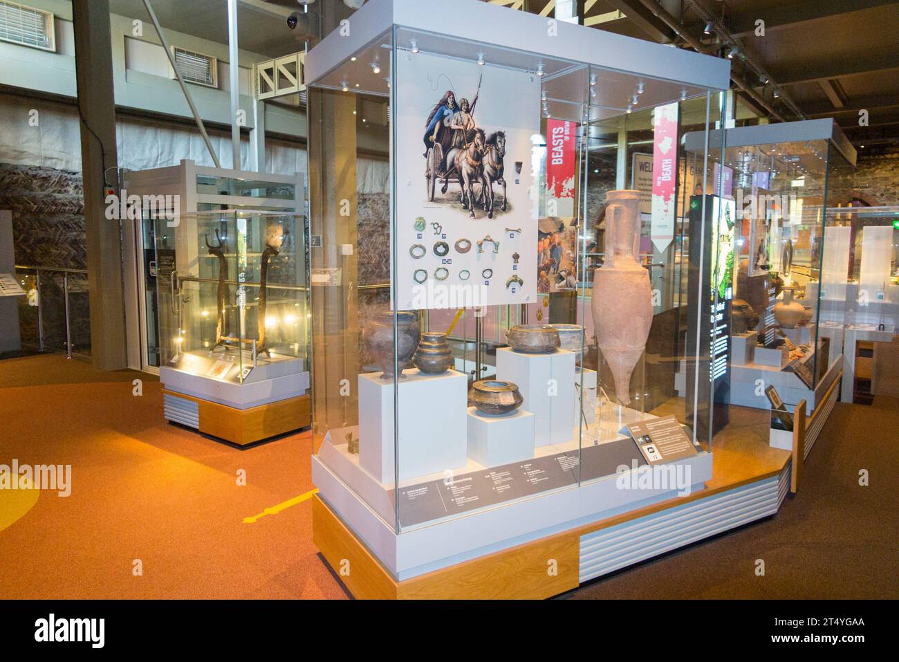 Museum Iron Age scene interior / inside of Colchester Castle, Castle ...