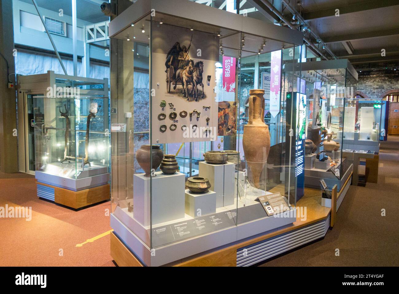 Museum Iron Age scene interior / inside of Colchester Castle, Castle ...