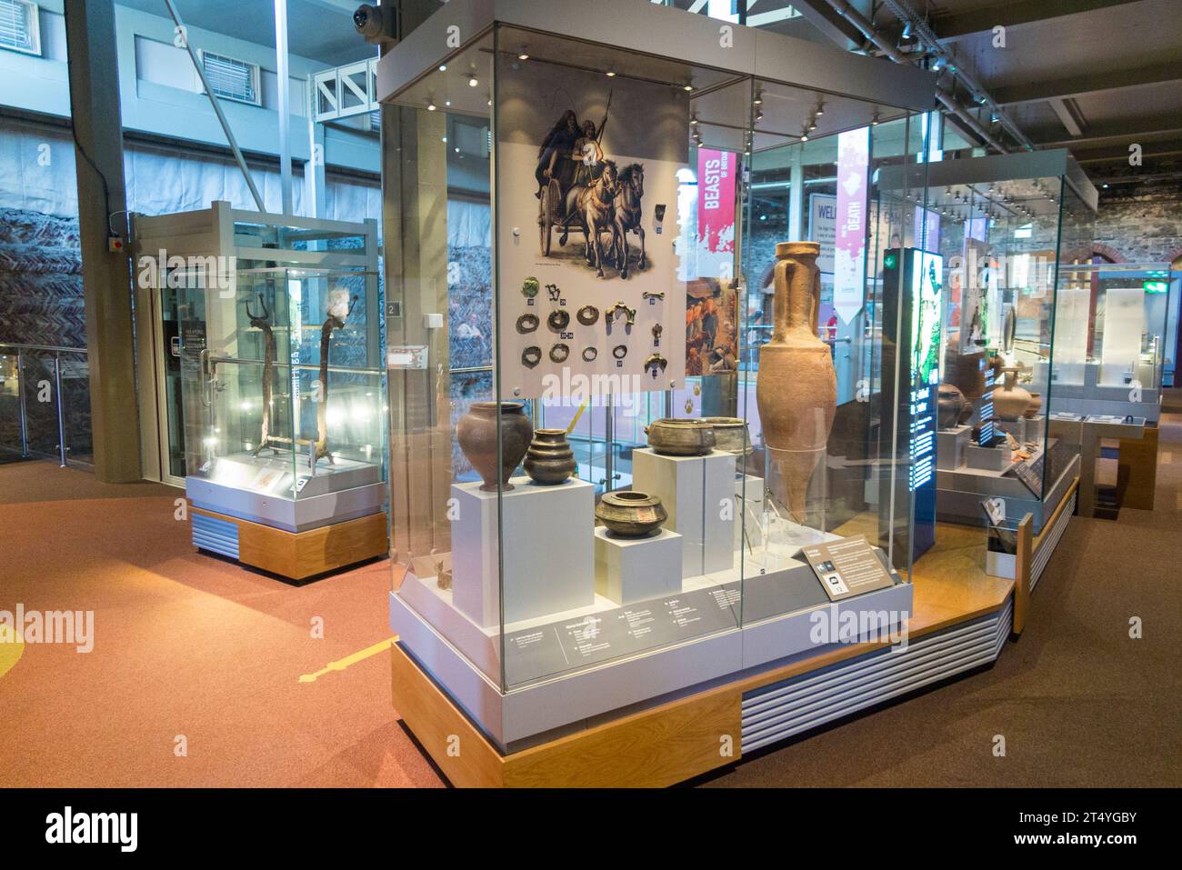 Museum Iron Age scene interior / inside of Colchester Castle, Castle ...
