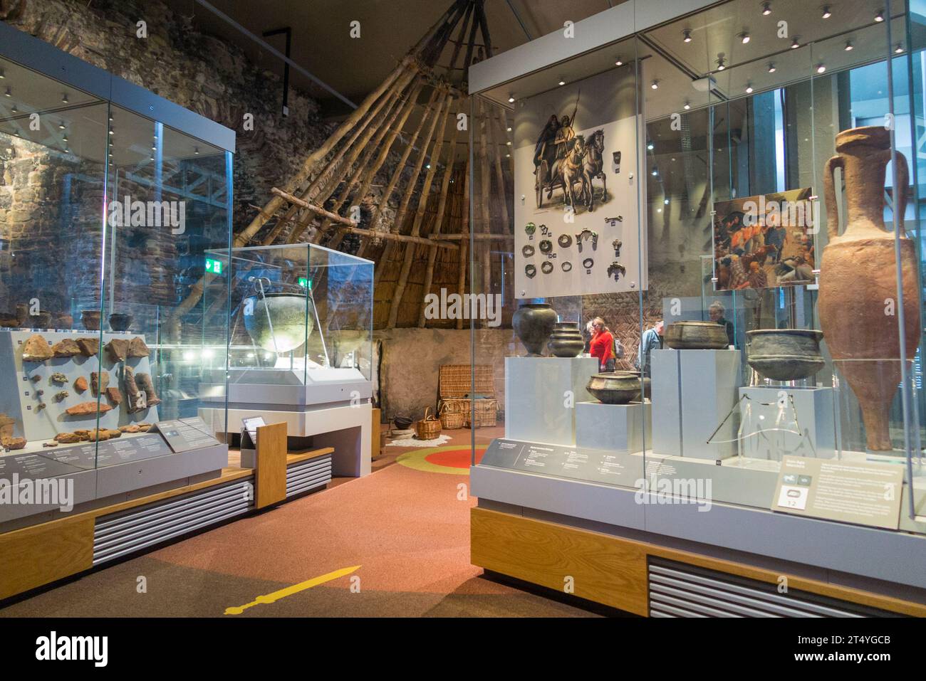 Museum Iron Age scene interior / inside of Colchester Castle, Castle ...