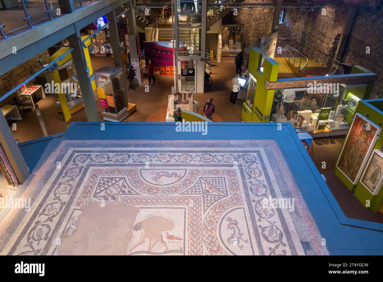 The Middlesborough Mosaic exhibit on display; exhibit interior / inside ...