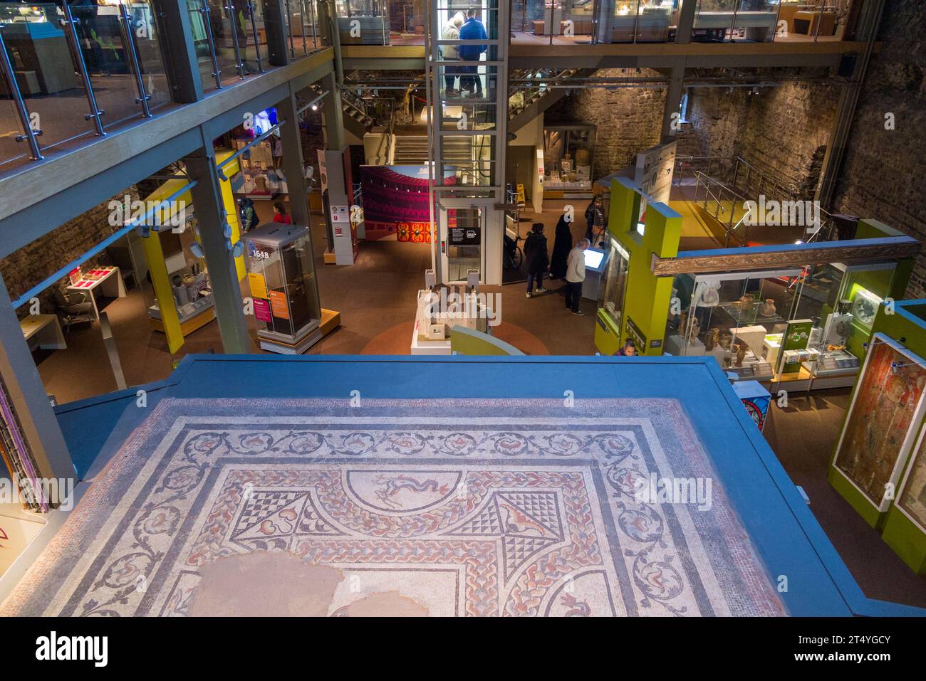 The Middlesborough Mosaic exhibit on display; exhibit interior / inside ...
