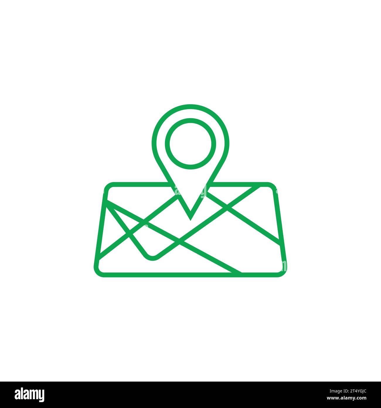 Green map destination line art icon Royalty Free Vector Stock Vector ...