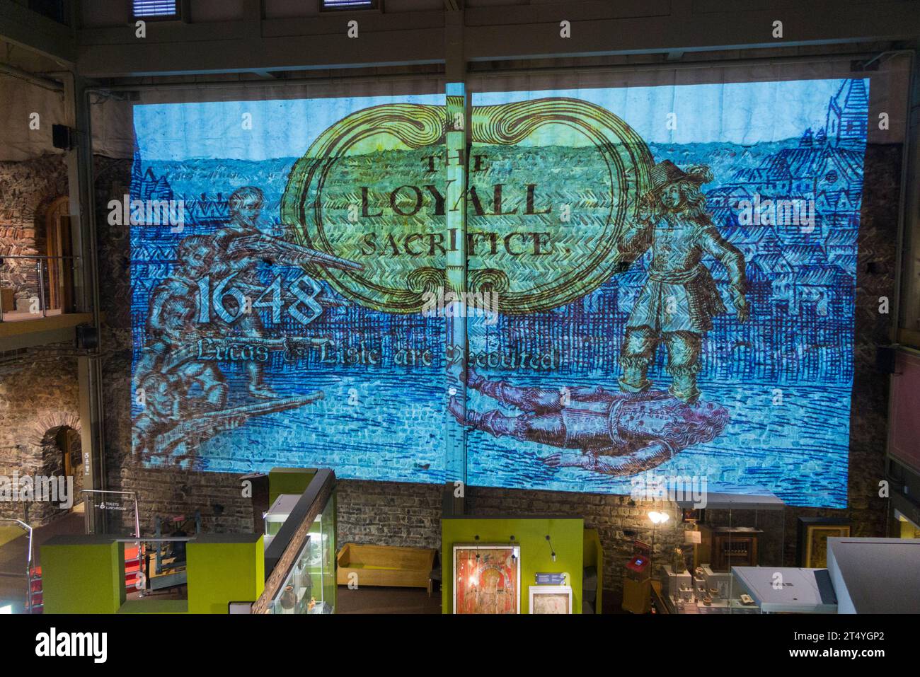 Visitor tourist video film projection display of history timeline, inc ...