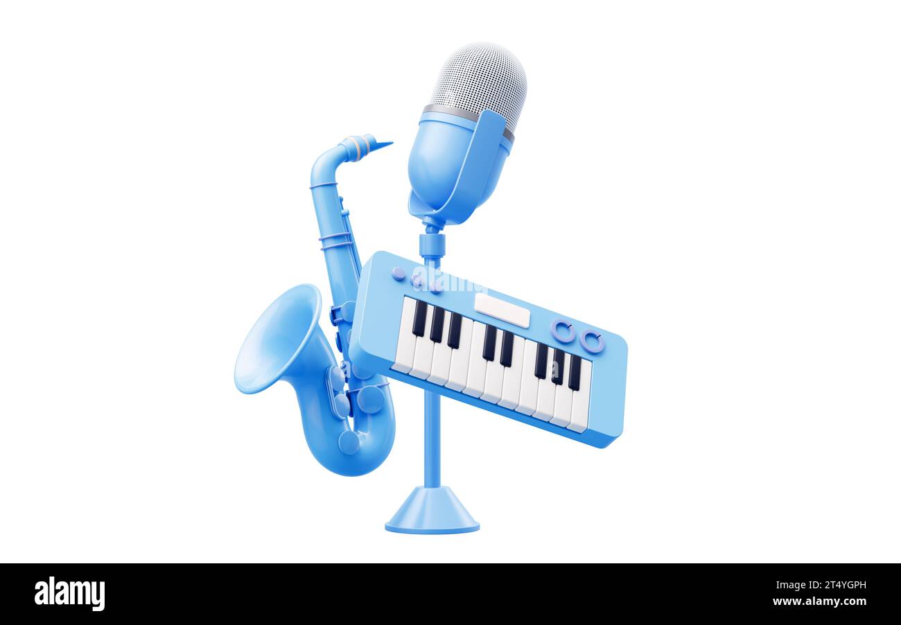 Illustration trumpet horn piano Cut Out Stock Images & Pictures - Alamy