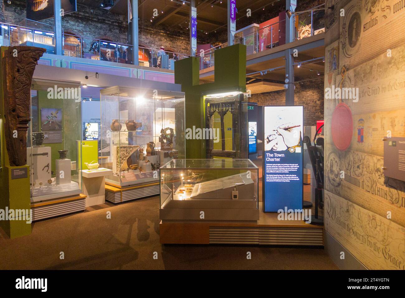 Interior display inside Colchester Castle (Norman built castle ...