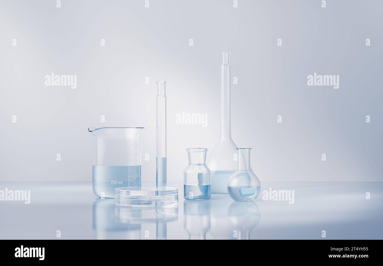 Chemical instruments with biotechnology concept, 3d rendering. 3D ...