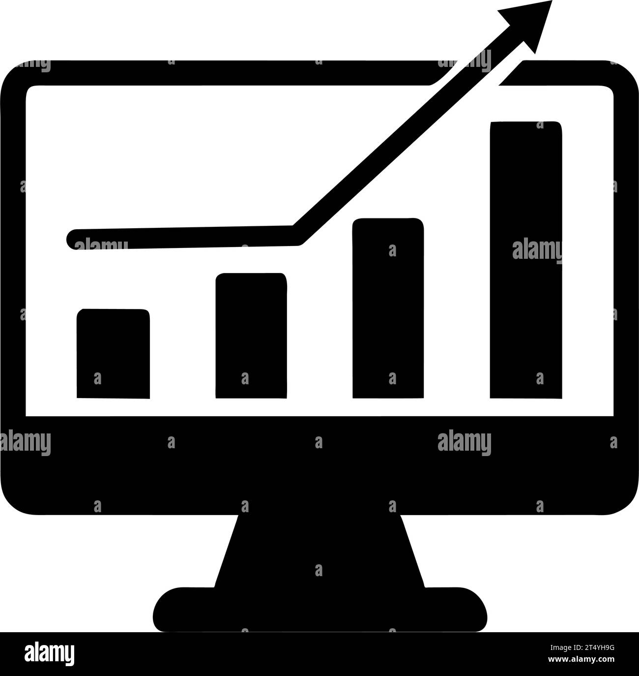 monitor with chart icon Stock Vector Image & Art - Alamy