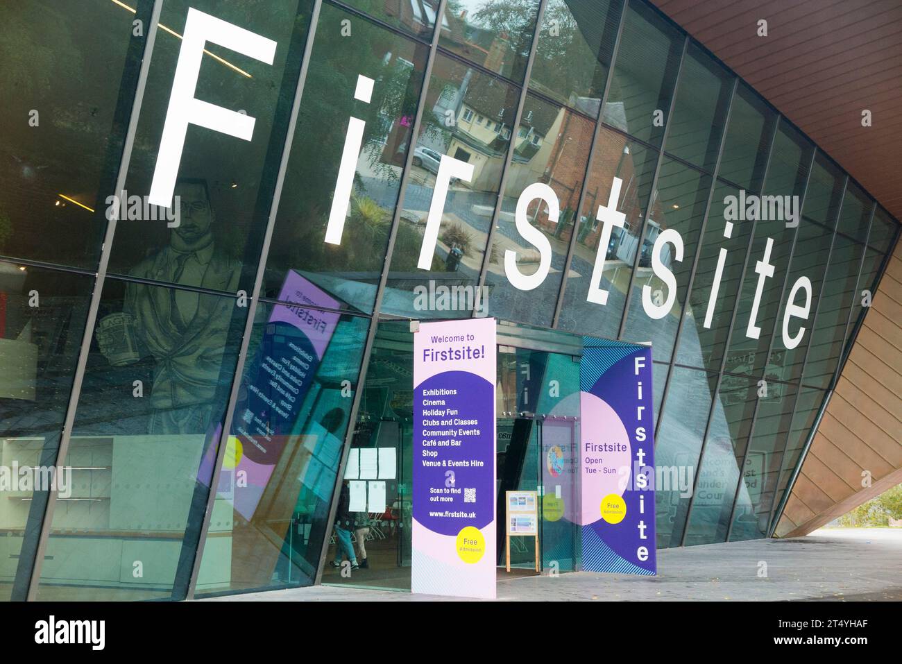 Entrance / front facade of the Firstsite gallery, in Colchester, Essex ...