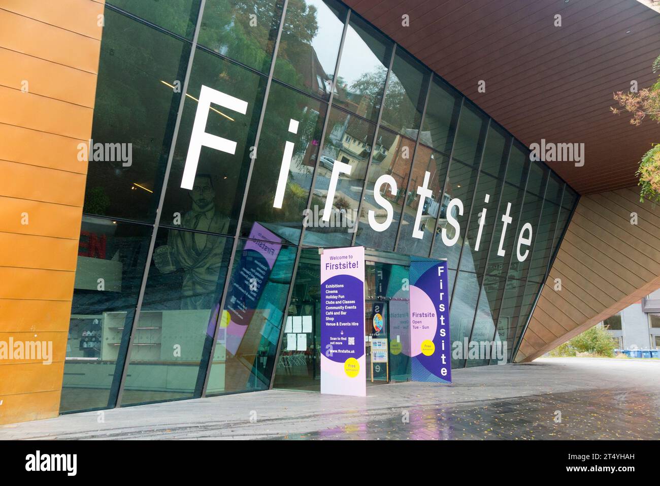 Entrance / front facade of the Firstsite gallery, in Colchester, Essex ...