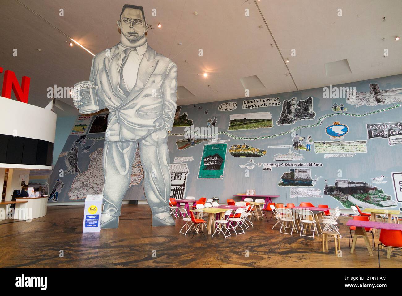 Interior atrium & reception desk inside entrance of the Firstsite ...