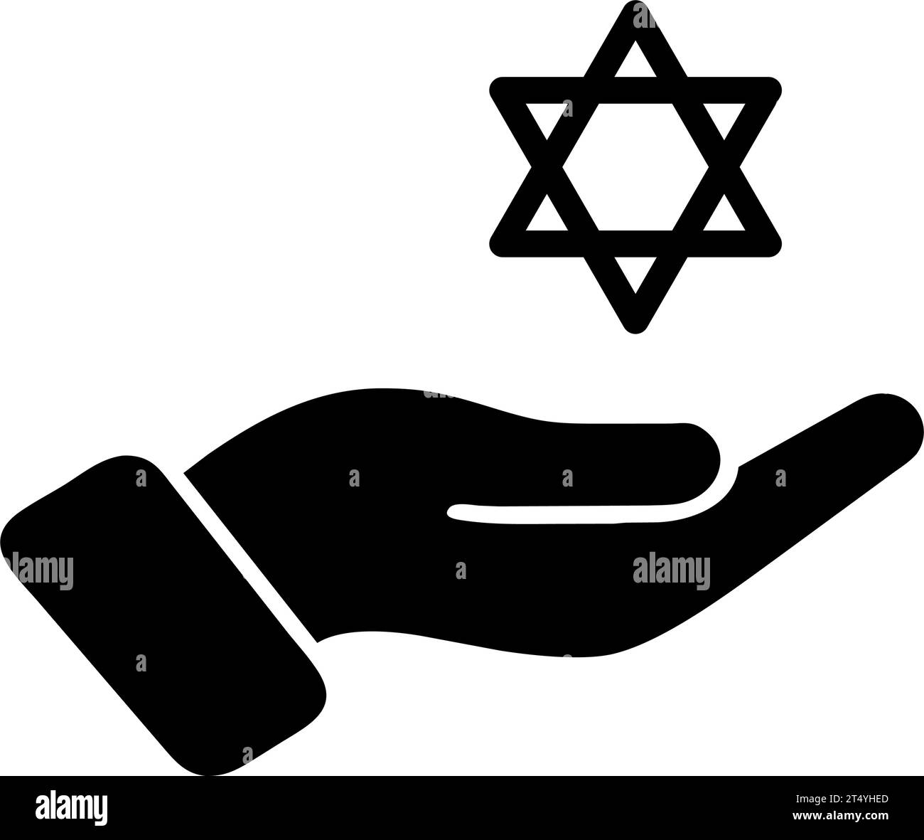 hand with david star icon Stock Vector Image & Art - Alamy