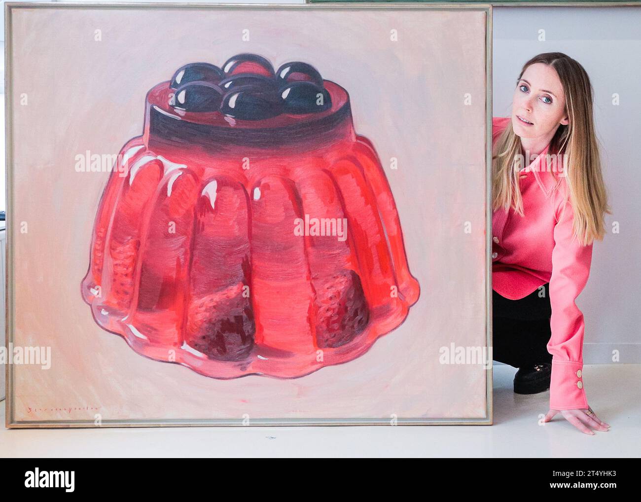 London, UK. 2nd Nov, 2023. Artist Florence with her works 'Cherry ...