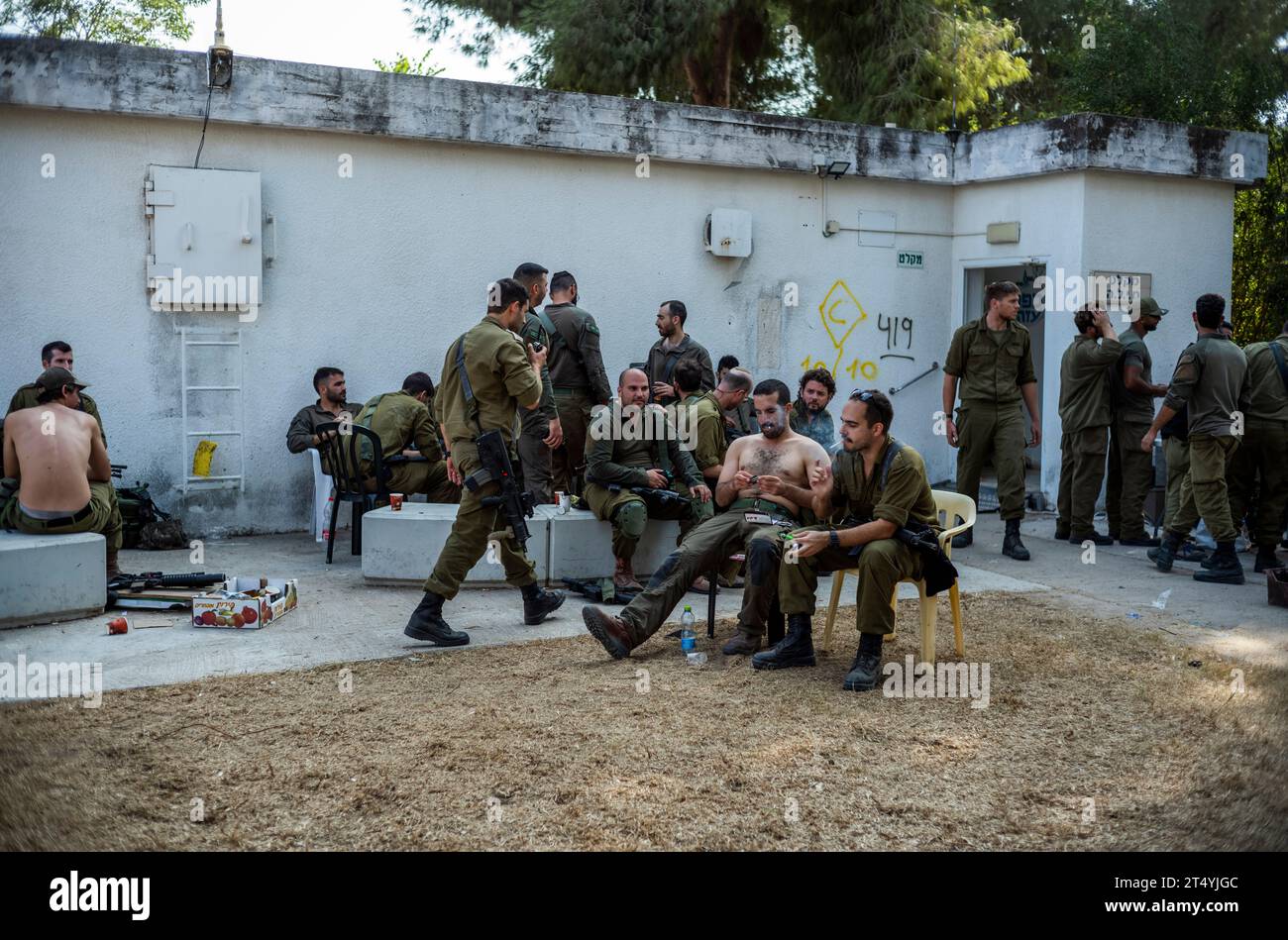 Kfar Aza, Israel. 02nd Nov, 2023. Israeli Soldiers are seen in Kibbutz ...